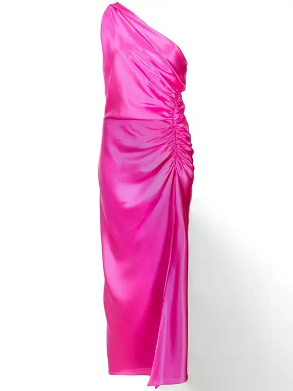 Michelle Mason One-shoulder Silk Dress