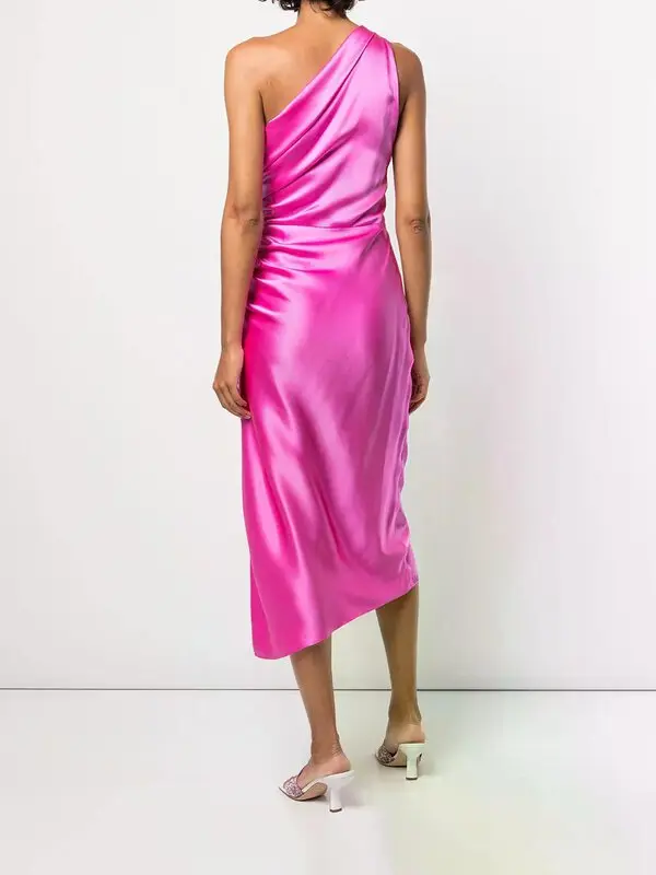Michelle Mason One-shoulder Silk Dress