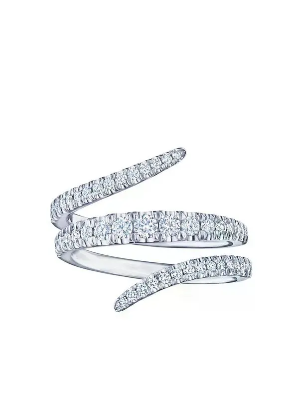 Kwiat 18kt White Gold Vine Diamond Wrap Ring - Silver