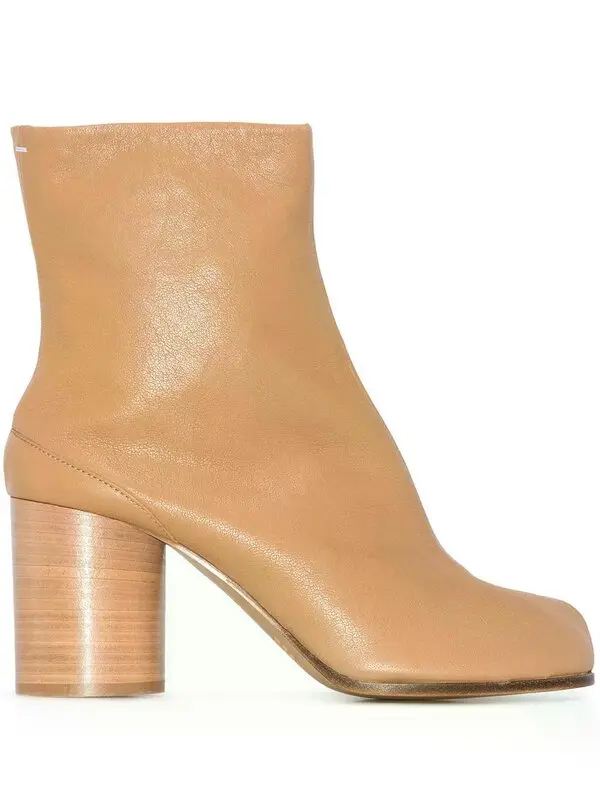 MAISON MARGIELA Tabi Leather Ankle Boots - Brown