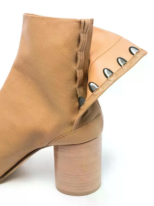 MAISON MARGIELA Tabi Leather Ankle Boots - Brown