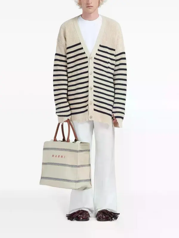 Marni Embroidered-logo Canvas Tote Bag
