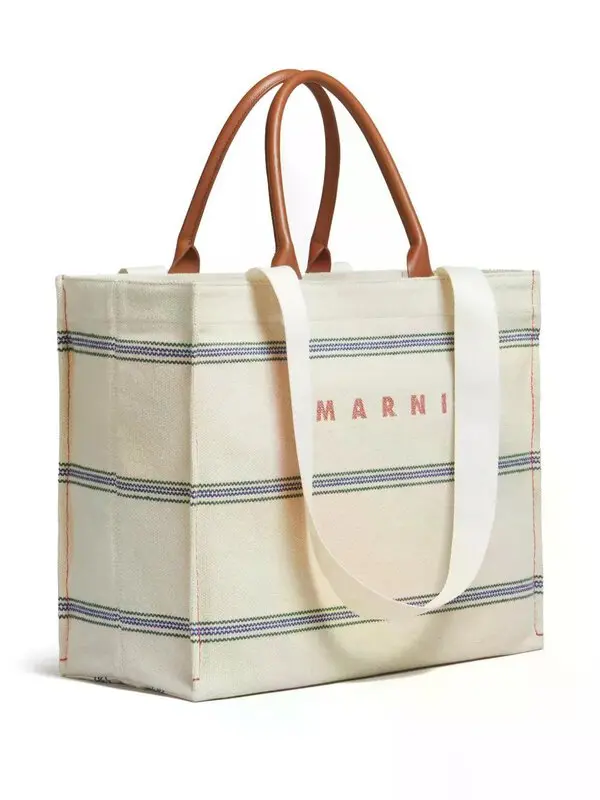 Marni Embroidered-logo Canvas Tote Bag