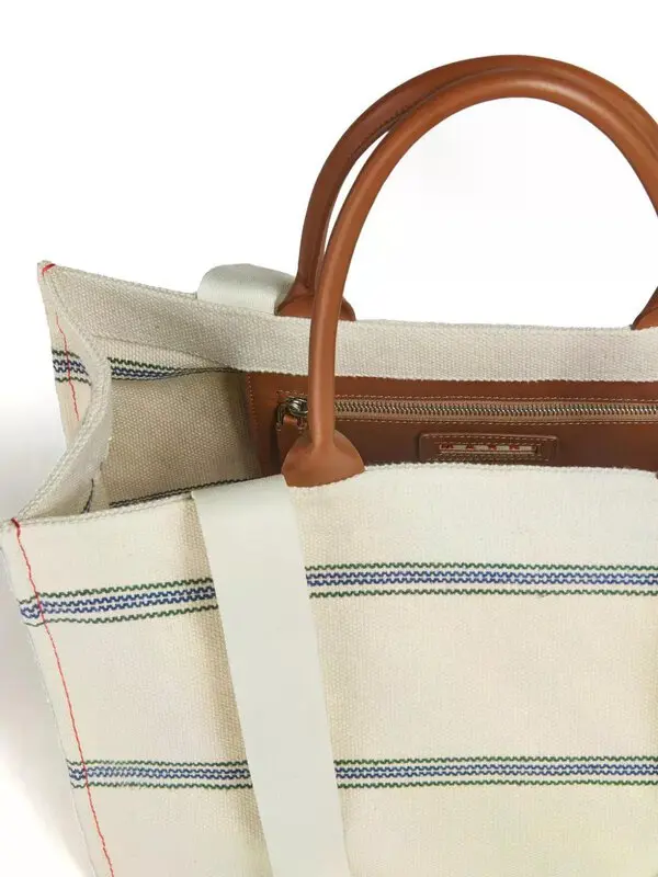 Marni Embroidered-logo Canvas Tote Bag