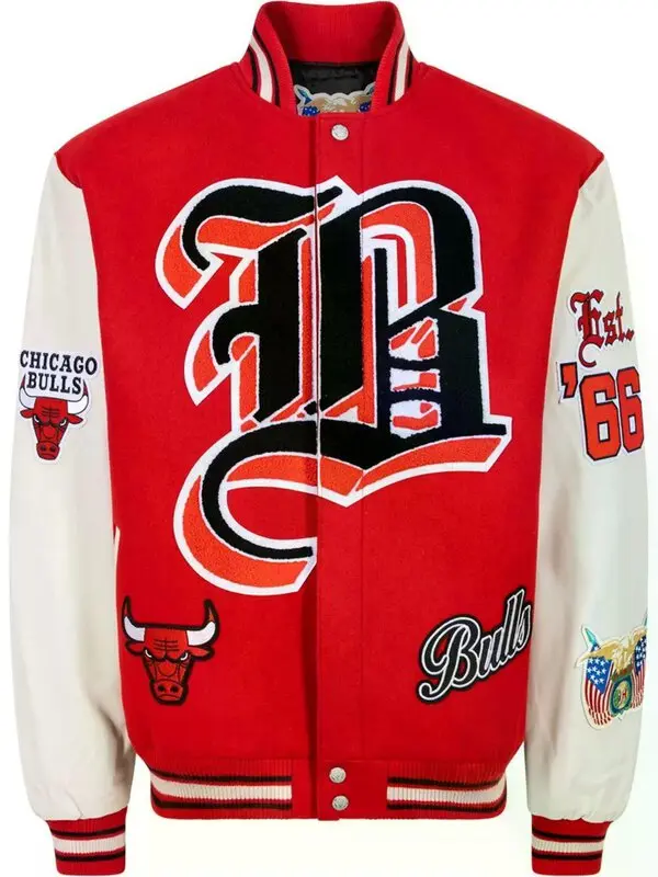 JEFF HAMILTON Chicago Bulls Varsity Bomber Jacket - Red