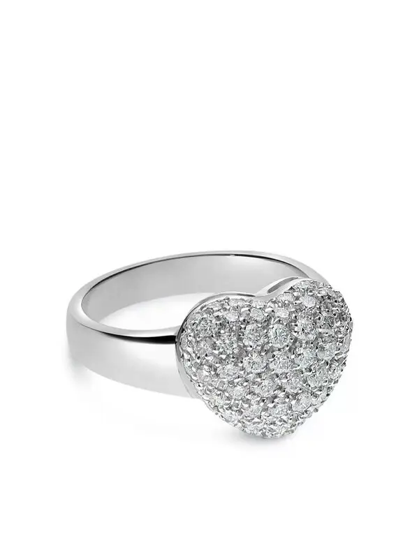 LEO PIZZO 18kt White Gold Diamond Amore Ring - Silver