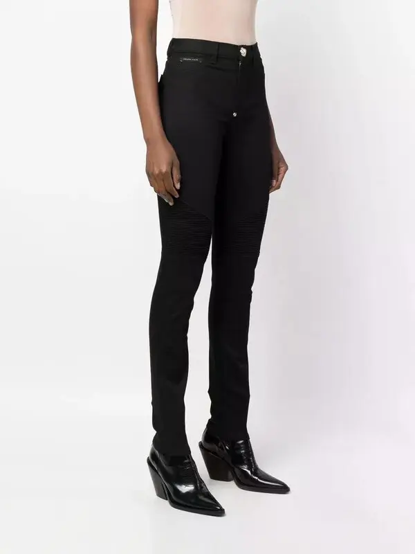 Philipp Plein Biker High-waisted Skinny Jeans - Black