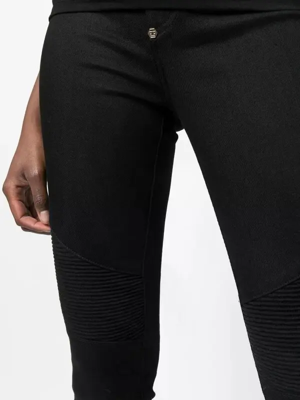 Philipp Plein Biker High-waisted Skinny Jeans - Black