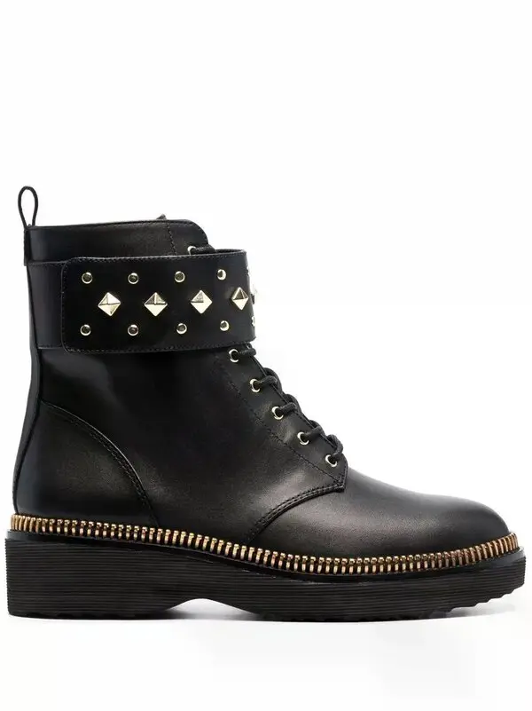 Michael Kors Haskell Spike-strap Leather Boots
