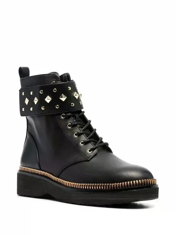 Michael Kors Haskell Spike-strap Leather Boots