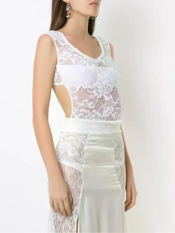 AMIR SLAMA Lace-panelled Bodysuit
