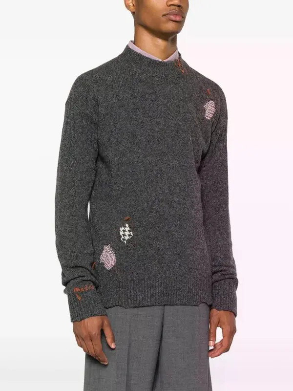 Marni Shetland Ripped-detail Jumper