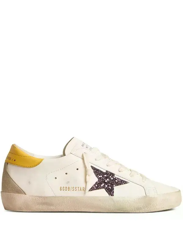GOLDEN GOOSE Super-star Low Top Sneakers With Glitter Star Detail