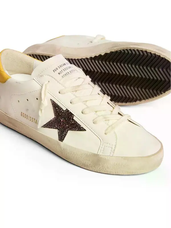 GOLDEN GOOSE Super-star Low Top Sneakers With Glitter Star Detail