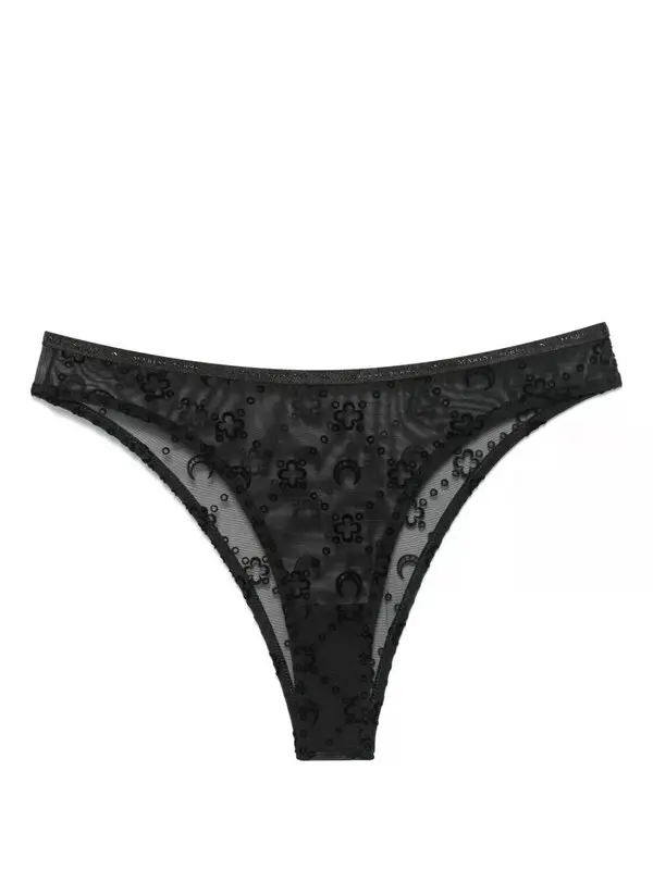 MARINE SERRE Moonogram Mesh Briefs - Black