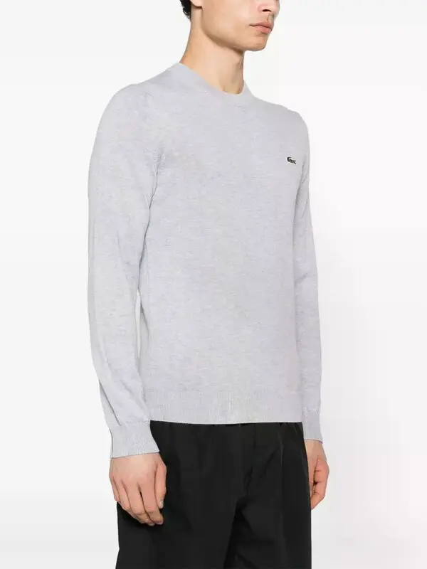 Lacoste Mélange-effect Cotton Jumper - Grey