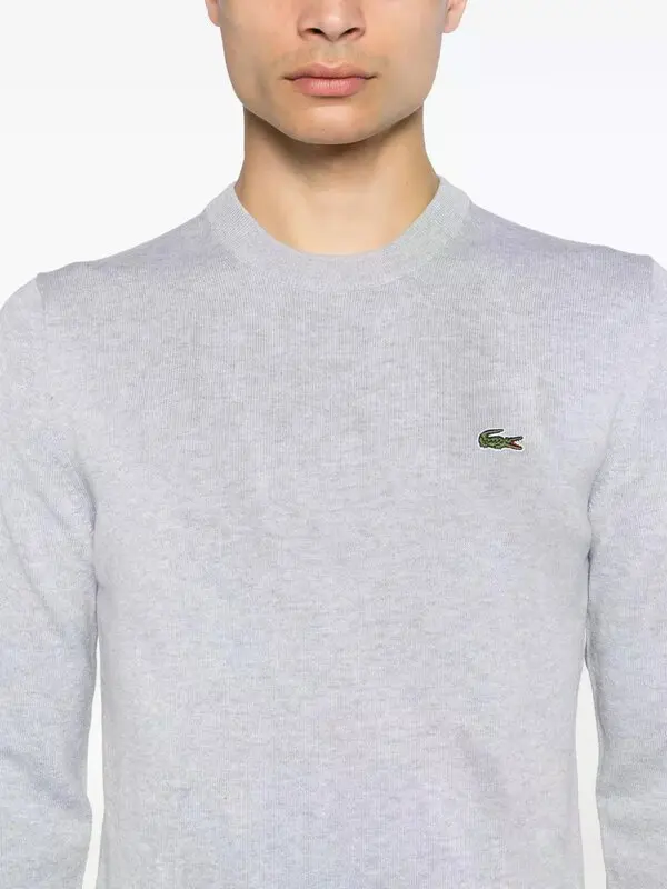 Lacoste Mélange-effect Cotton Jumper - Grey