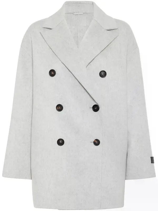 Brunello Cucinelli Cashmere Double-breasted Coat - Grey