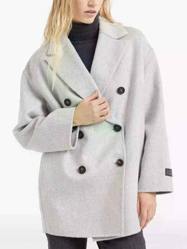 Brunello Cucinelli Cashmere Double-breasted Coat - Grey