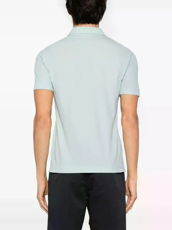ZANONE Short-sleeve Cotton Polo Shirt - Blue