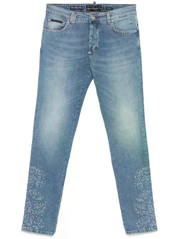 Philipp Plein Embellished Straight Leg Jeans