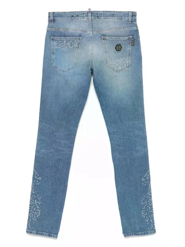 Philipp Plein Embellished Straight Leg Jeans