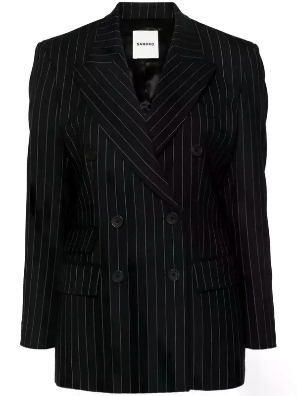 Sandro Pinstriped Double-breasted Blazer