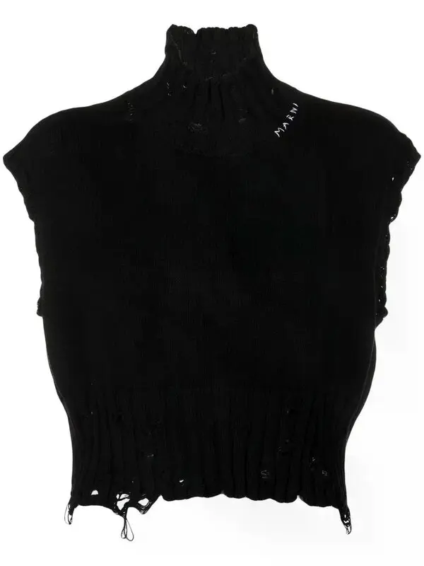 Marni Distressed Cropped Vest