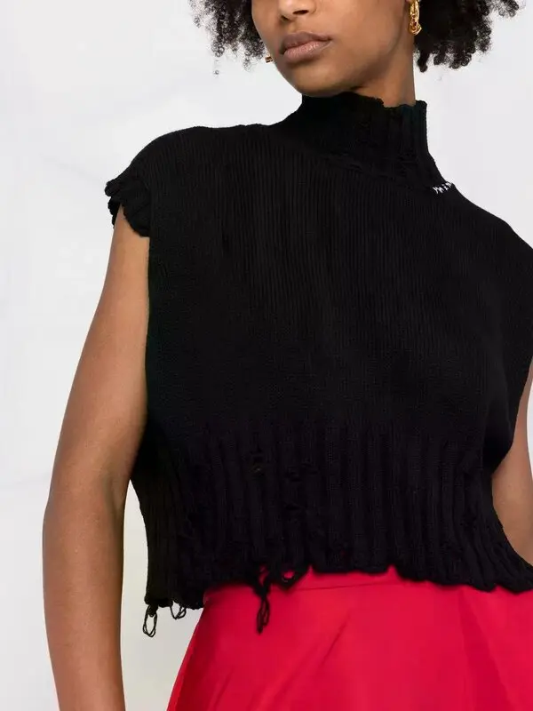 Marni Distressed Cropped Vest