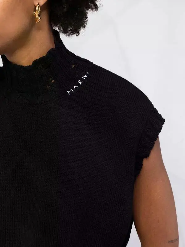 Marni Distressed Cropped Vest