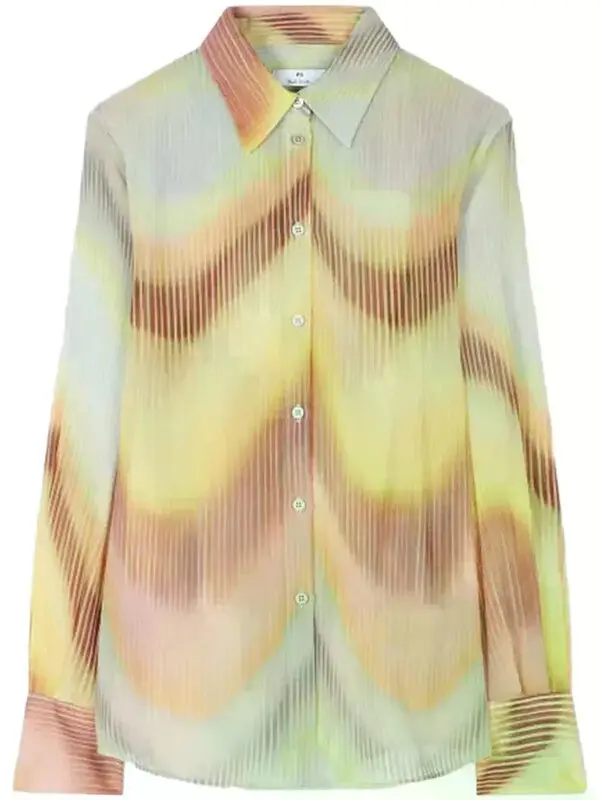 Paul Smith Gradient Wave-print Georgette Shirt