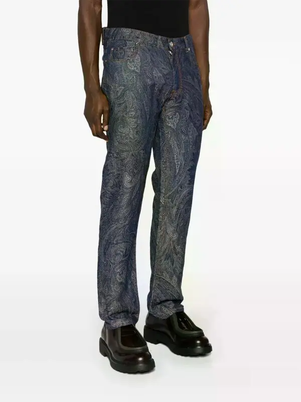 Etro Paisley Jacquard Straight-leg Trousers