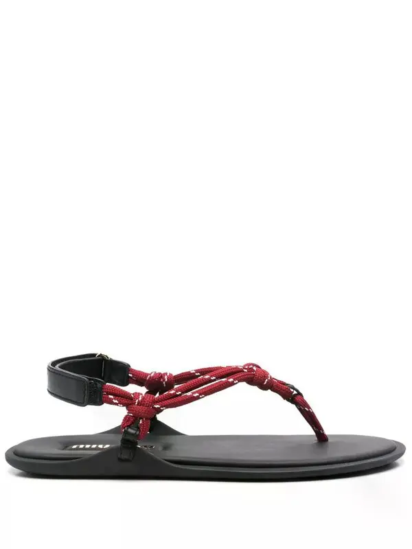 Miu Miu Cord-strap Sandals - Red