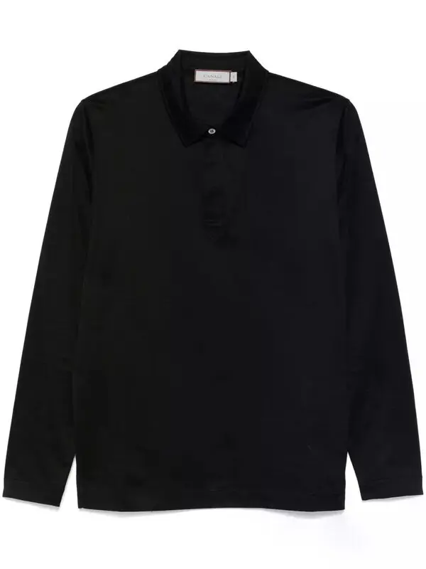 Canali Lightweight-jersey Polo Shirt - Black