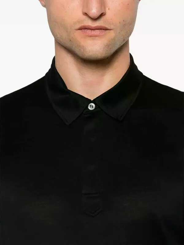 Canali Lightweight-jersey Polo Shirt - Black