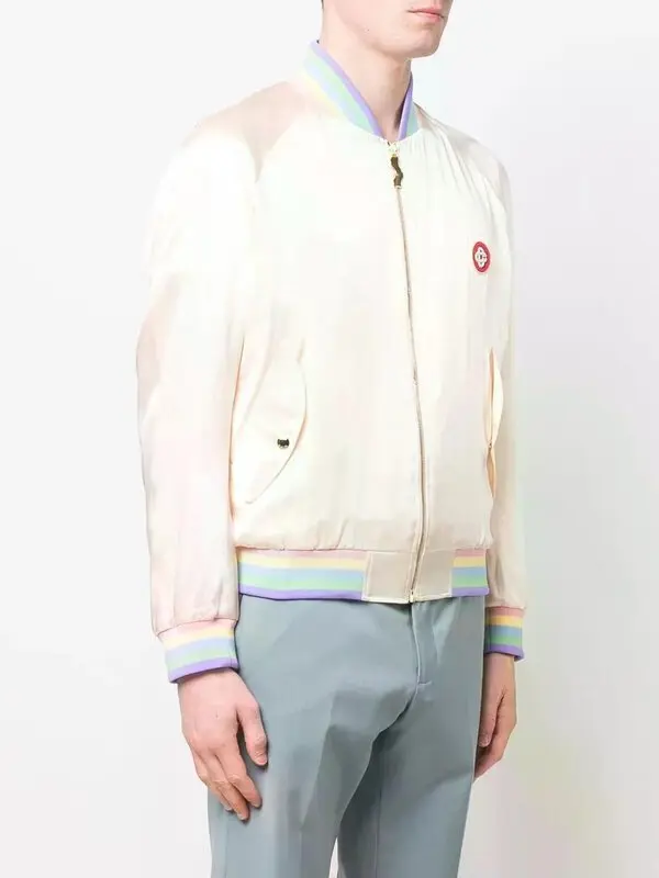 Casablanca Silk Logo-embroidered Bomber Jacket