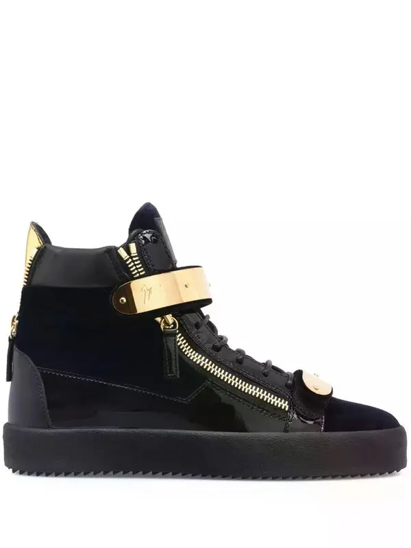 GIUSEPPE ZANOTTI Coby Velvet Mid-top Sneakers