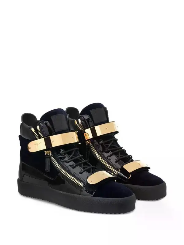 GIUSEPPE ZANOTTI Coby Velvet Mid-top Sneakers