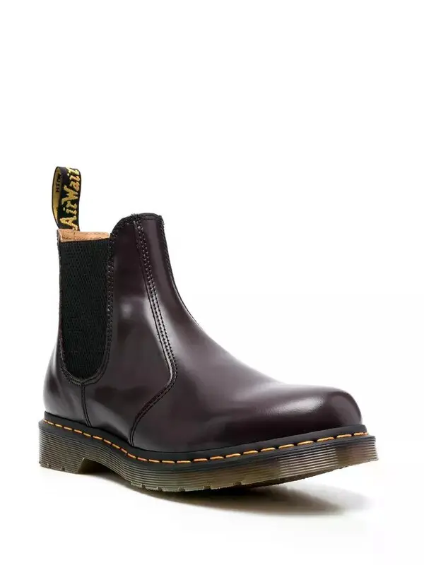 Dr. Martens Leather Slip-on Boots - Red