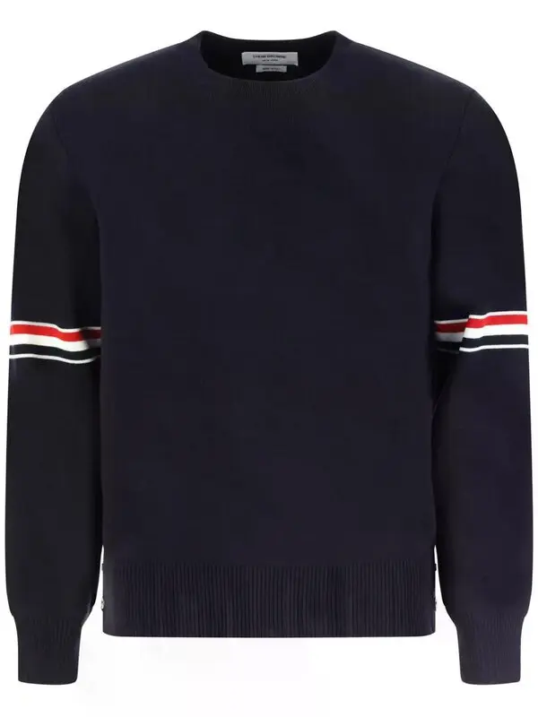Thom Browne Milano Stitch Crew Neck Jumper - Blue