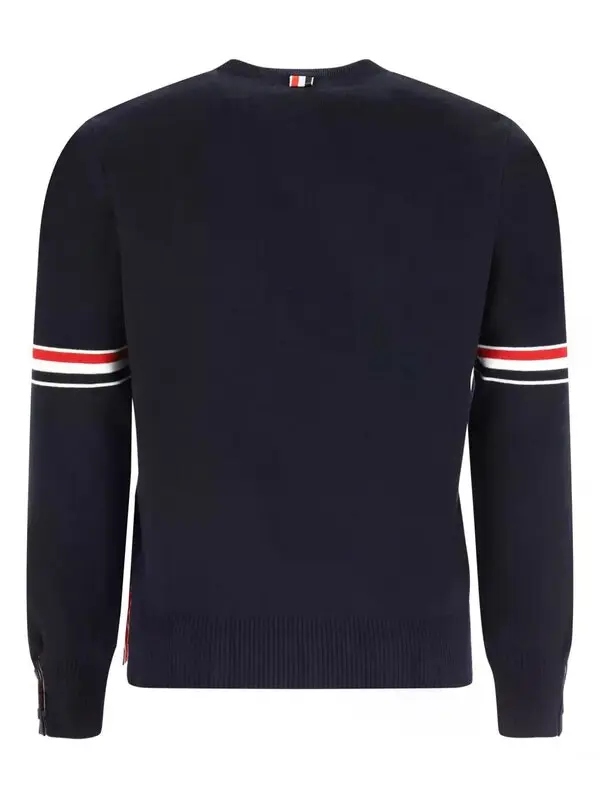Thom Browne Milano Stitch Crew Neck Jumper - Blue