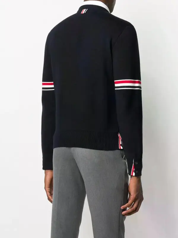 Thom Browne Milano Stitch Crew Neck Jumper - Blue