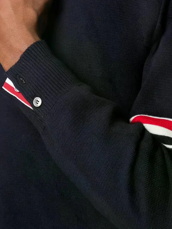 Thom Browne Milano Stitch Crew Neck Jumper - Blue