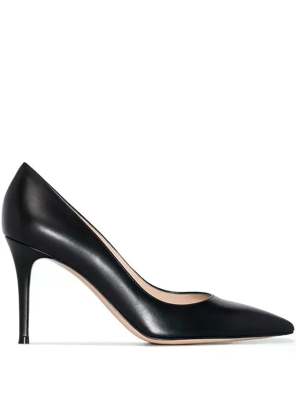 GIANVITO ROSSI 85 Leather Pumps - Black