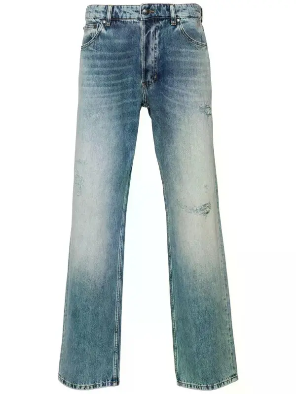 Just Cavalli Ripped Straight-leg Jeans