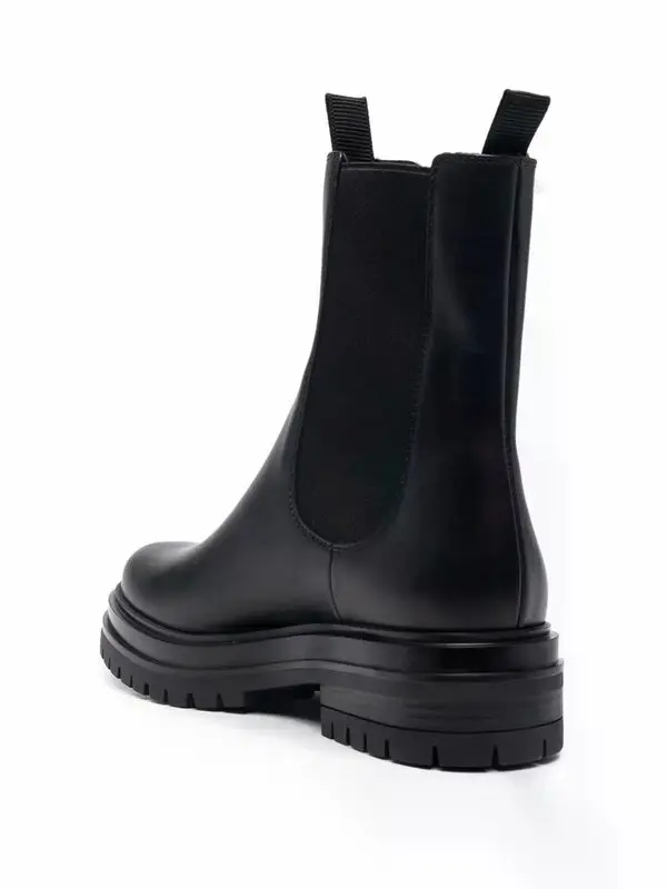 GIANVITO ROSSI Chunky Leather Chelsea Boots - Black