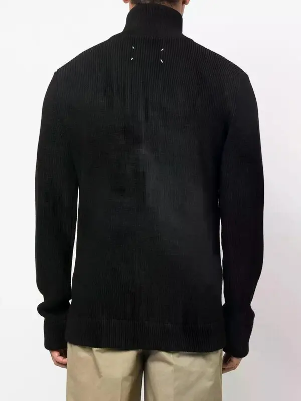 MAISON MARGIELA Ribbed Zip-up Cardigan