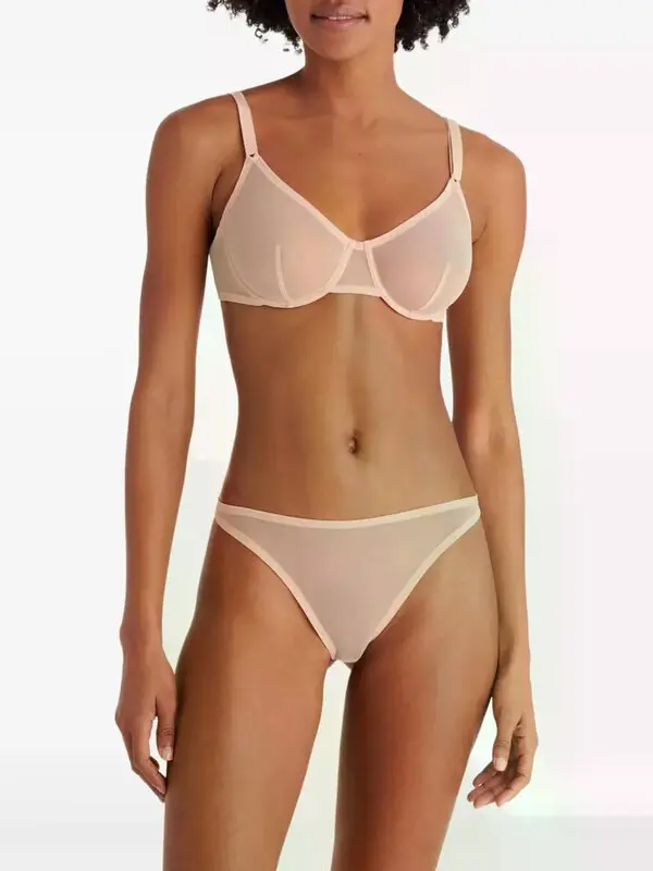 ERES Promesse Sheer Mesh Tanga Briefs - Neutrals