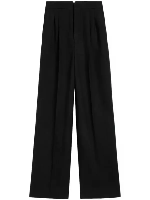 AMI Paris Wide-leg Wool Trousers - Black