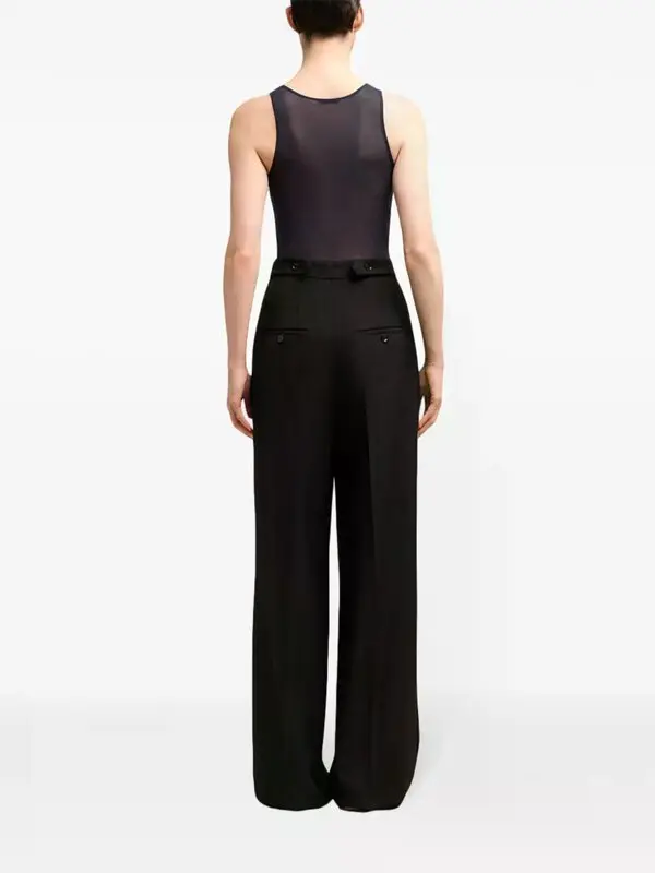 AMI Paris Wide-leg Wool Trousers - Black